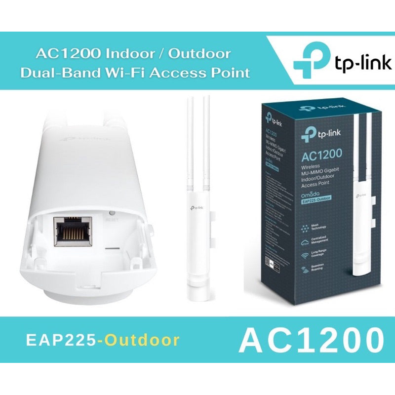 TP-Link EAP225-Outdoor AC1200 Indoor/Outdoor Dual-Band Wi-Fi Access Po ...